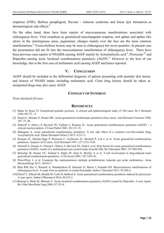 Mefenamic acid induced Acute Generalized Exanthematous Pustulosis (AGEP ...