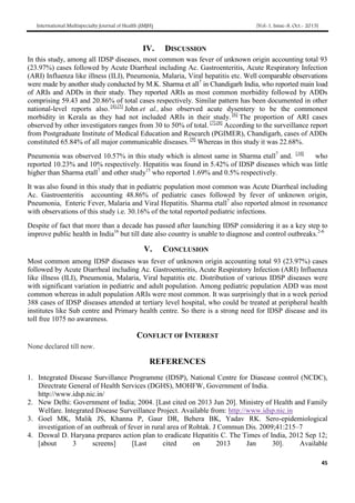 Integrated Disease Surveillance Programme (IDSP) Disease Pattern and ...