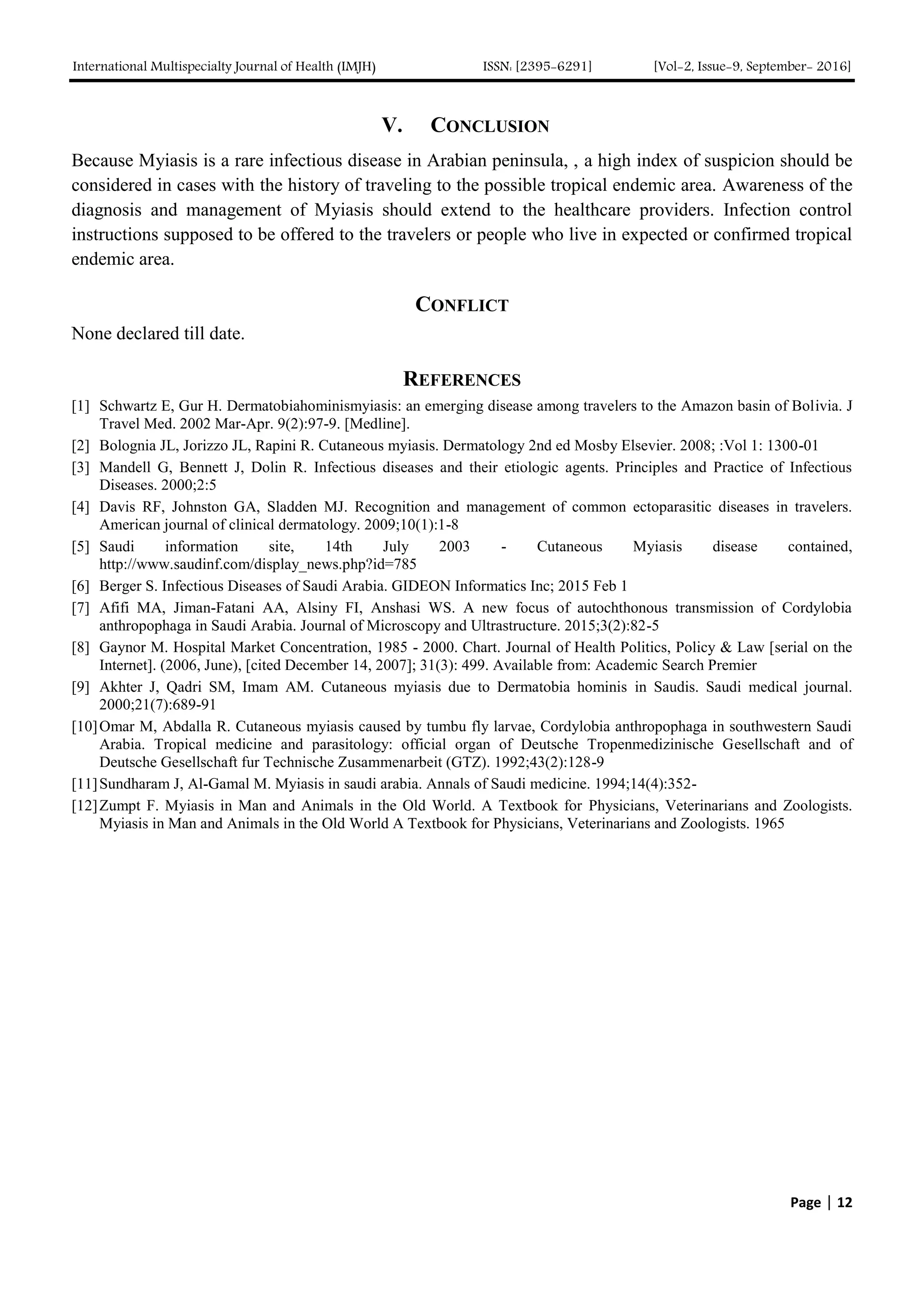 Cutaneous Myiasis in Saudi Infant: A Rare Case Report | PDF