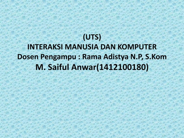 Tugas UTS IMK | PPT