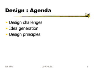 DESAIN CHALLENGGES_IDEA GENERATION_DESAIN PRINCIPLES | PPT