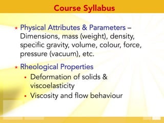 IMK 209 - Physical Properties of Food | PDF