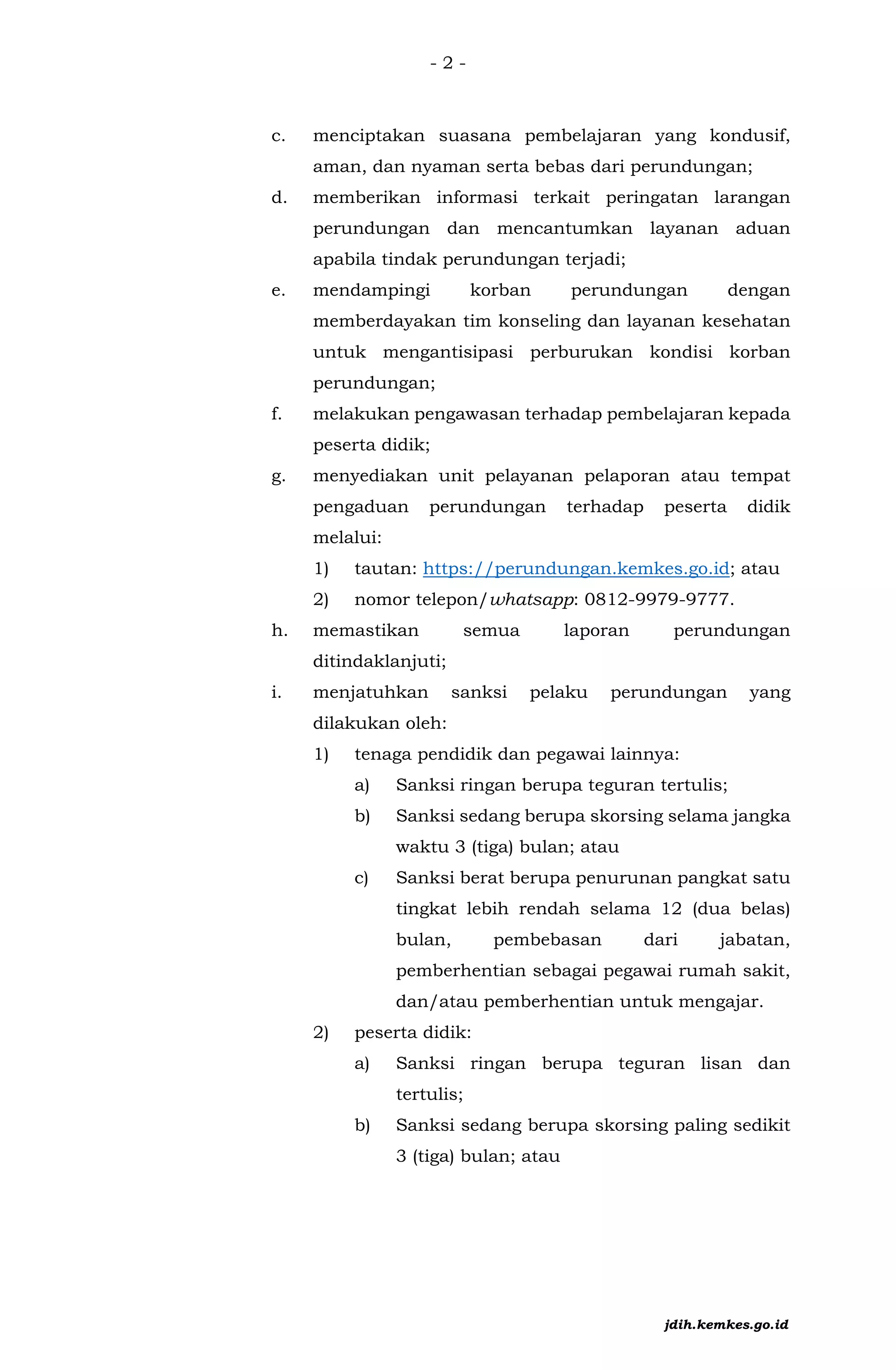 IMK No. HK.02.01-MENKES-1512-2023 ttg Pencegahan dan Penanganan Perundungan Terhadap Peserta ...