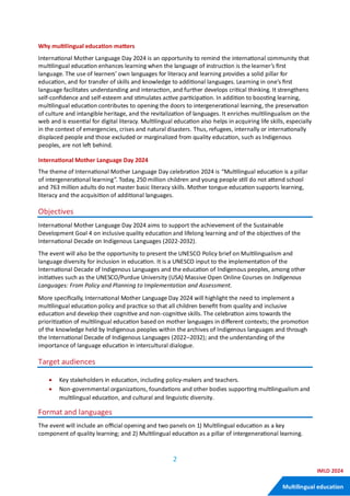 Multilingual Education, a pillar for inter-generational learning. | PDF