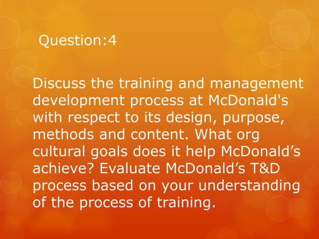 McDonalds Training and Development | PPTX