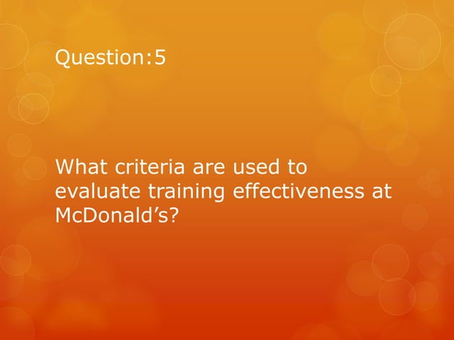 McDonalds Training and Development | PPTX