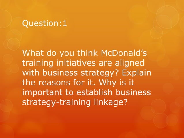 McDonalds Training and Development | PPTX