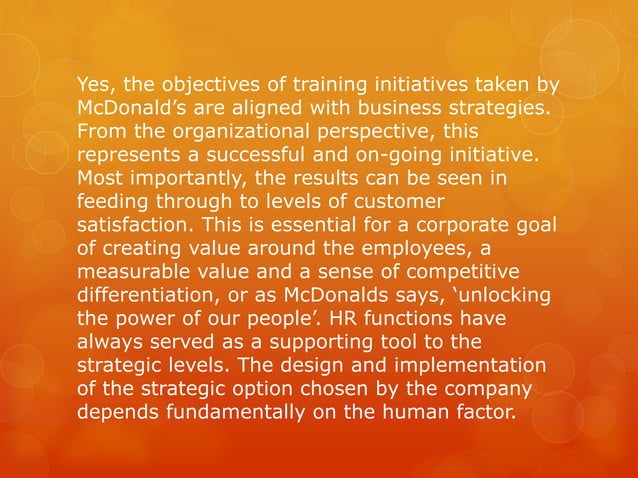 McDonalds Training and Development | PPTX