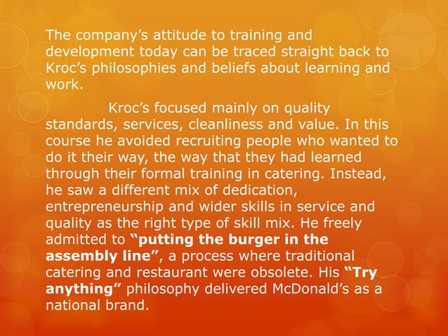 McDonalds Training and Development | PPTX