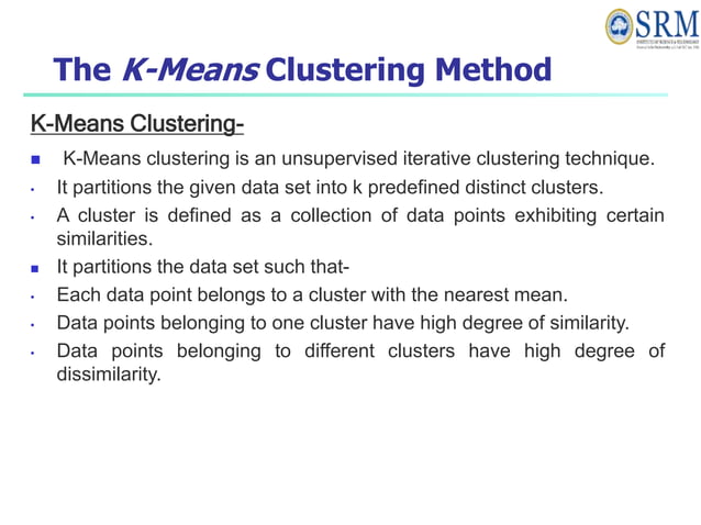 Unsupervised learning Algorithms and Assumptions | PPT