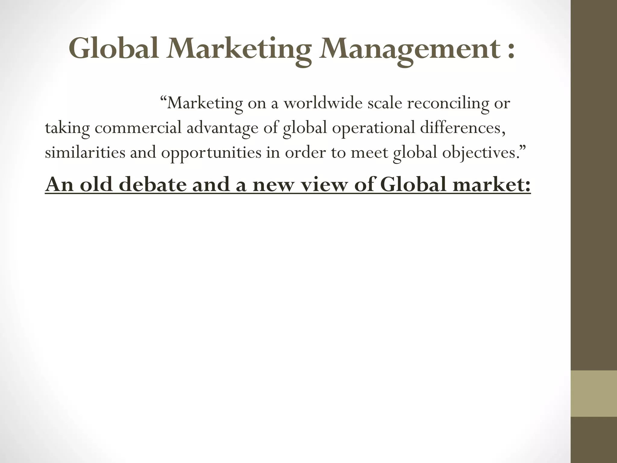 Global marketing management | PPTX