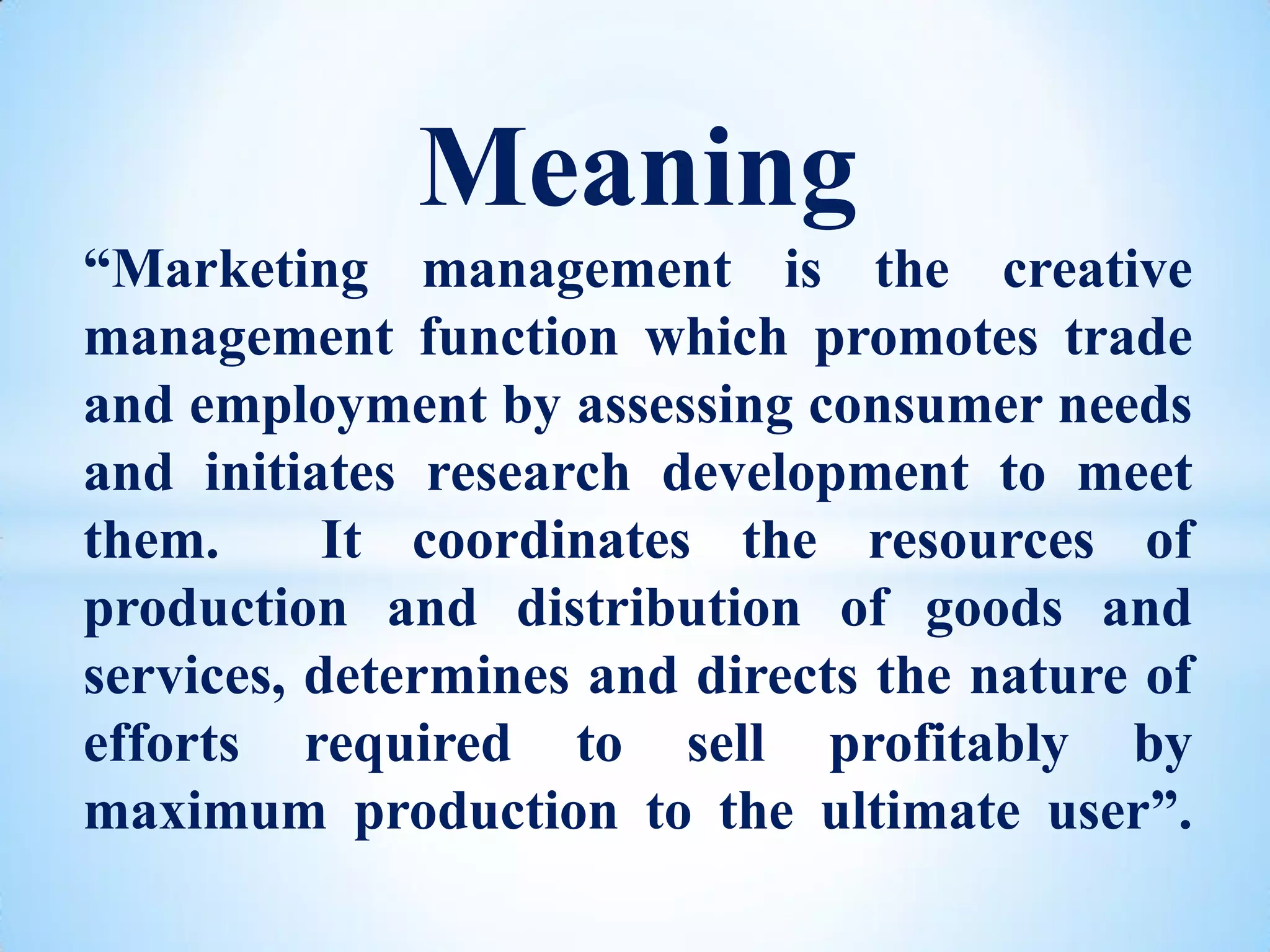 Introduction to Marketing Management | PPT