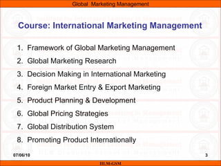 Imm unit-01 (framework of global marketing management) | PPT