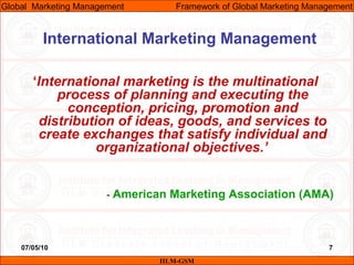 Imm unit-01 (framework of global marketing management) | PPT