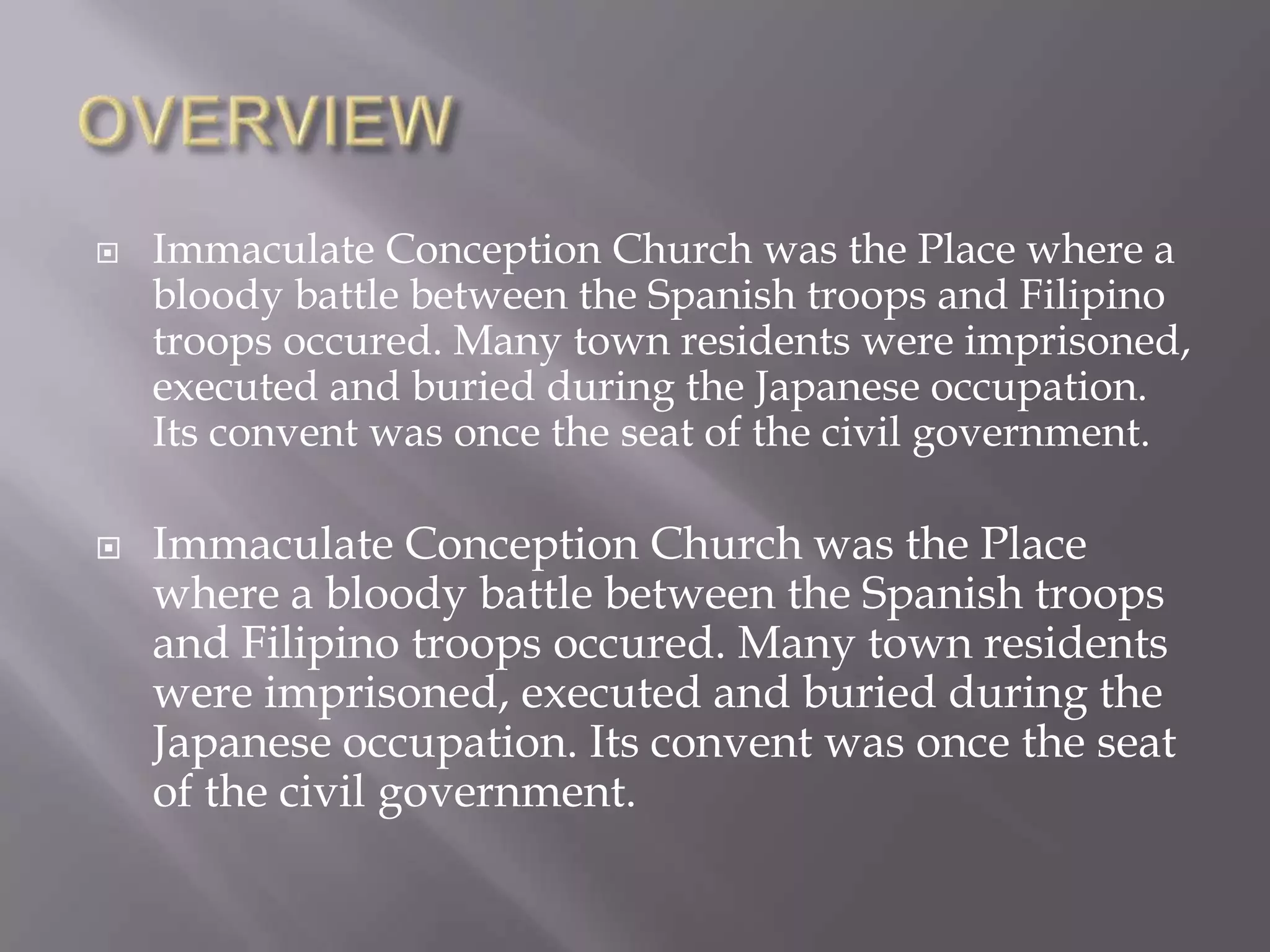 Immaculate conception church (dasmariñas, cavite) | PPTX