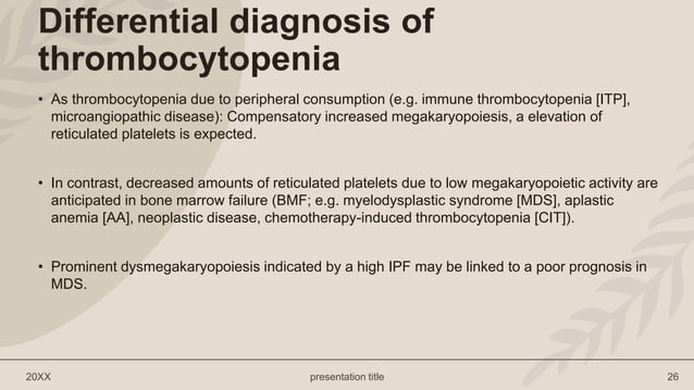 Immature platelet fraction (IPF)(Reticulated Platelets) | PPTX | Blood ...