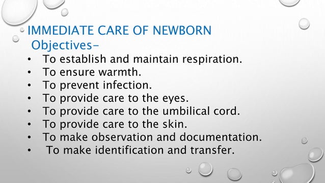 Immediate care of new born baby | PPTX