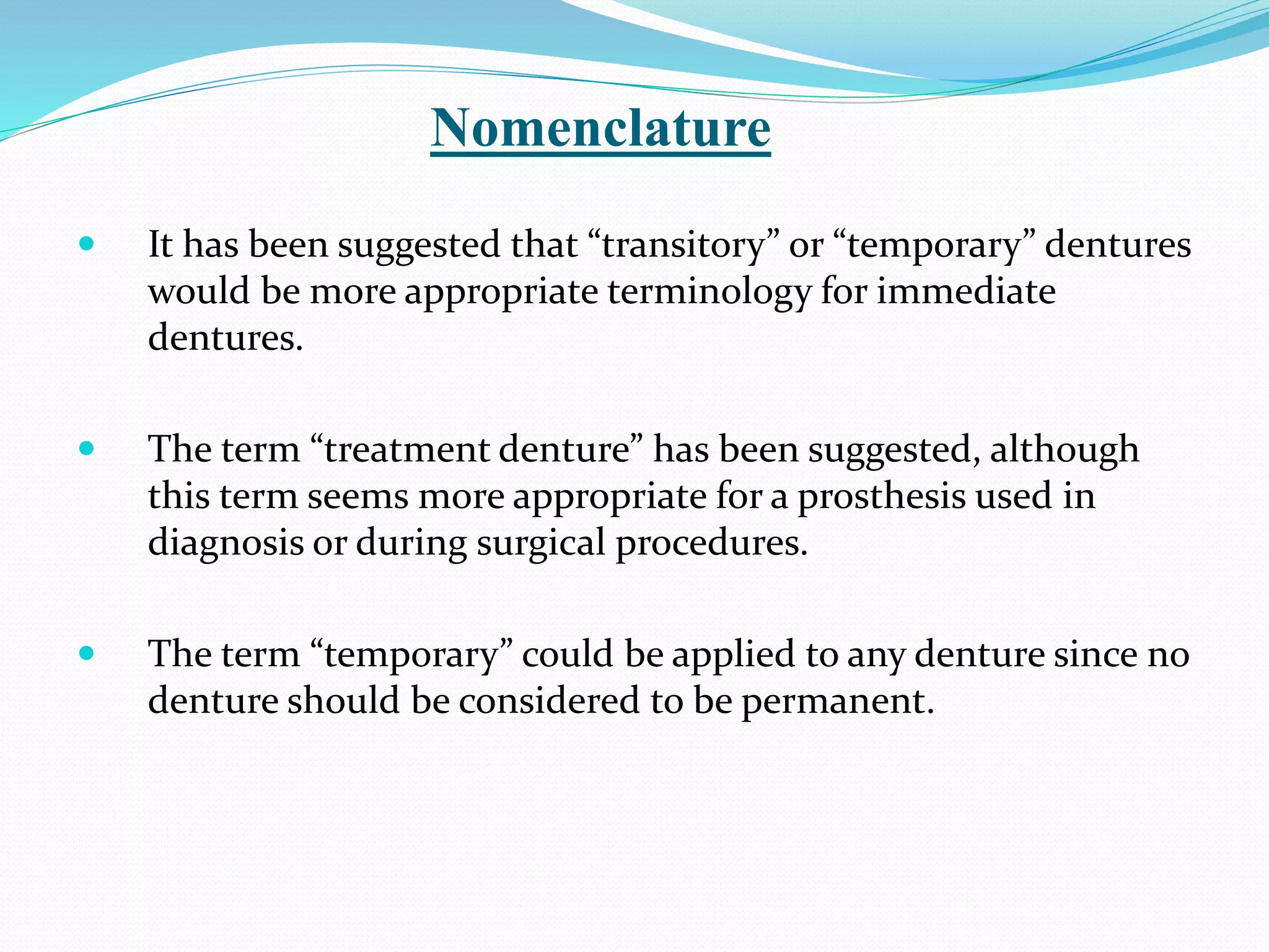 Immediate Complete Dentures | PPTX