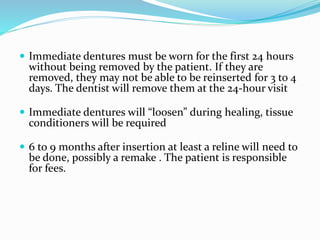 Immediate Complete Dentures | PPTX