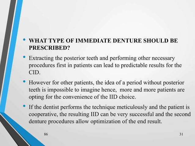 Immediate dentures | PPTX | Dental Health | Diseases and Conditions