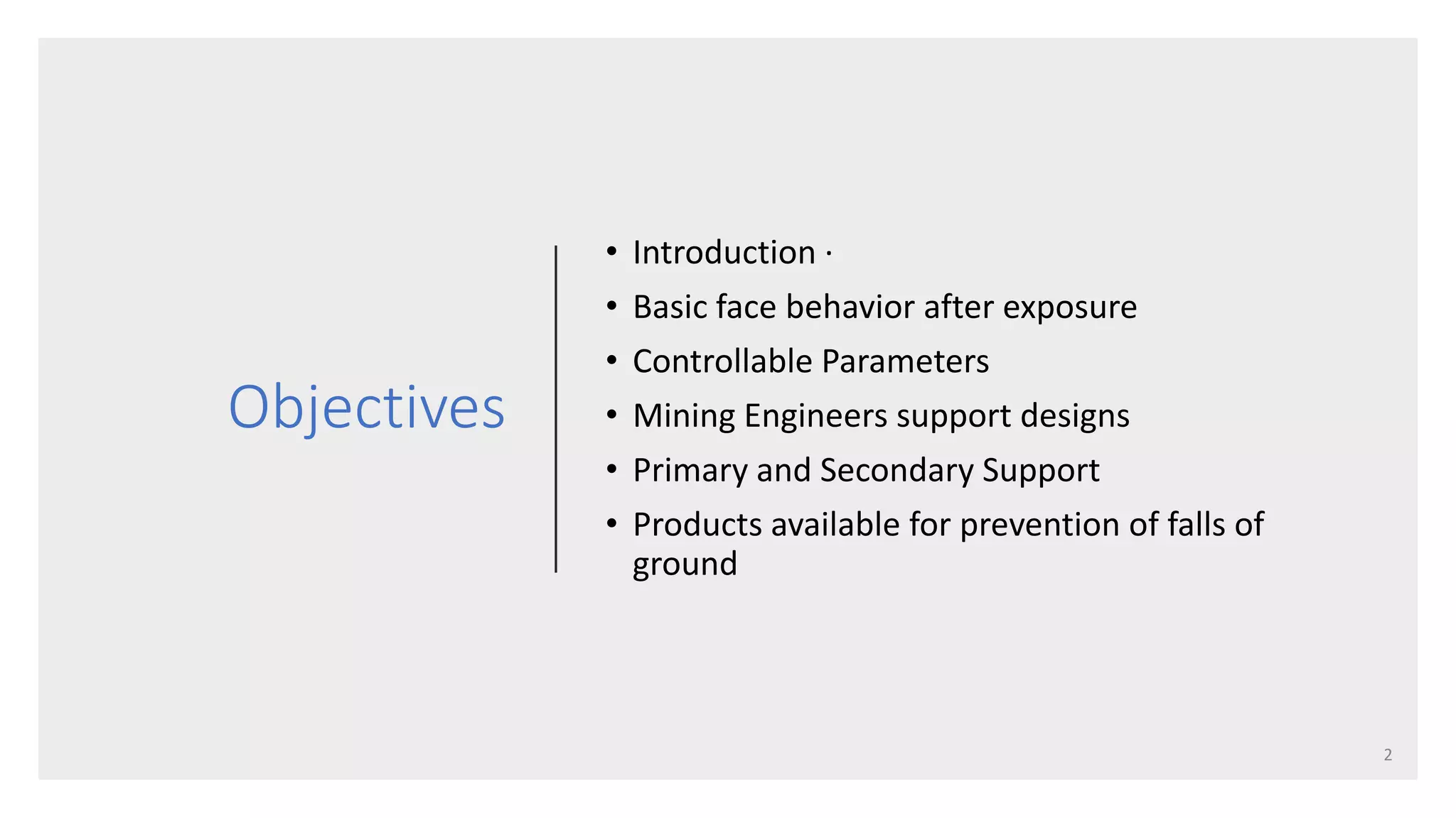 Immediate ground support, after development or stope | PPT