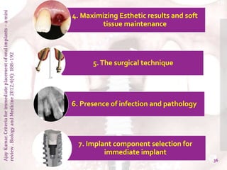 Immediate implants | PPTX