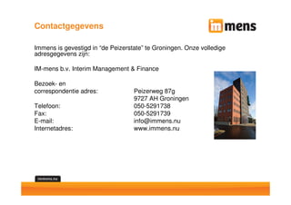 Immens bedrijfspresentatie | PPT