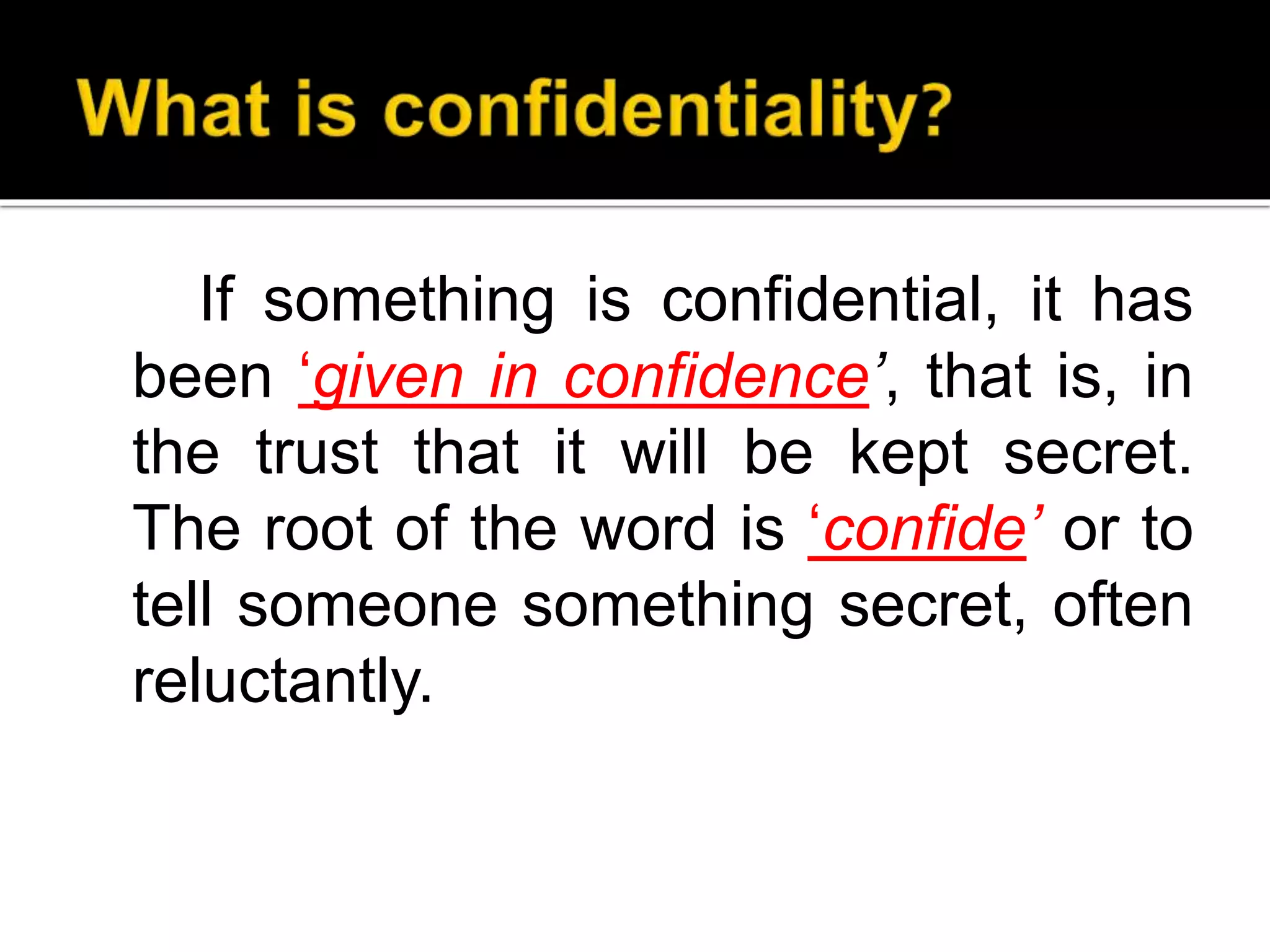confidentiality in the workplace | PPTX