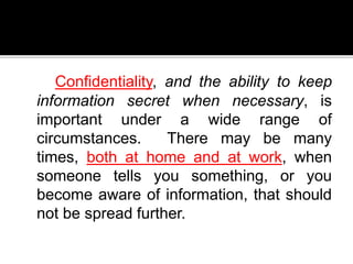 confidentiality in the workplace | PPTX