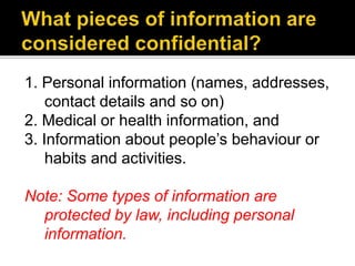 confidentiality in the workplace | PPTX