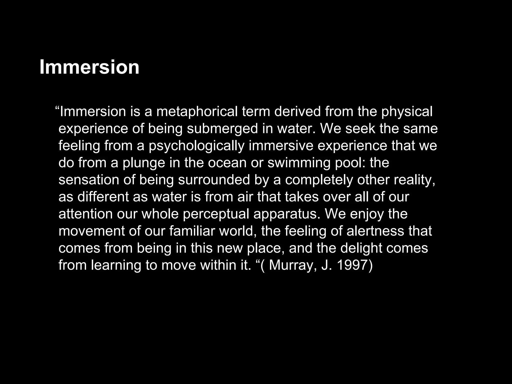 Immersion, Engagement, And Presence | PPT