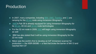 Immersion lithography | PPTX