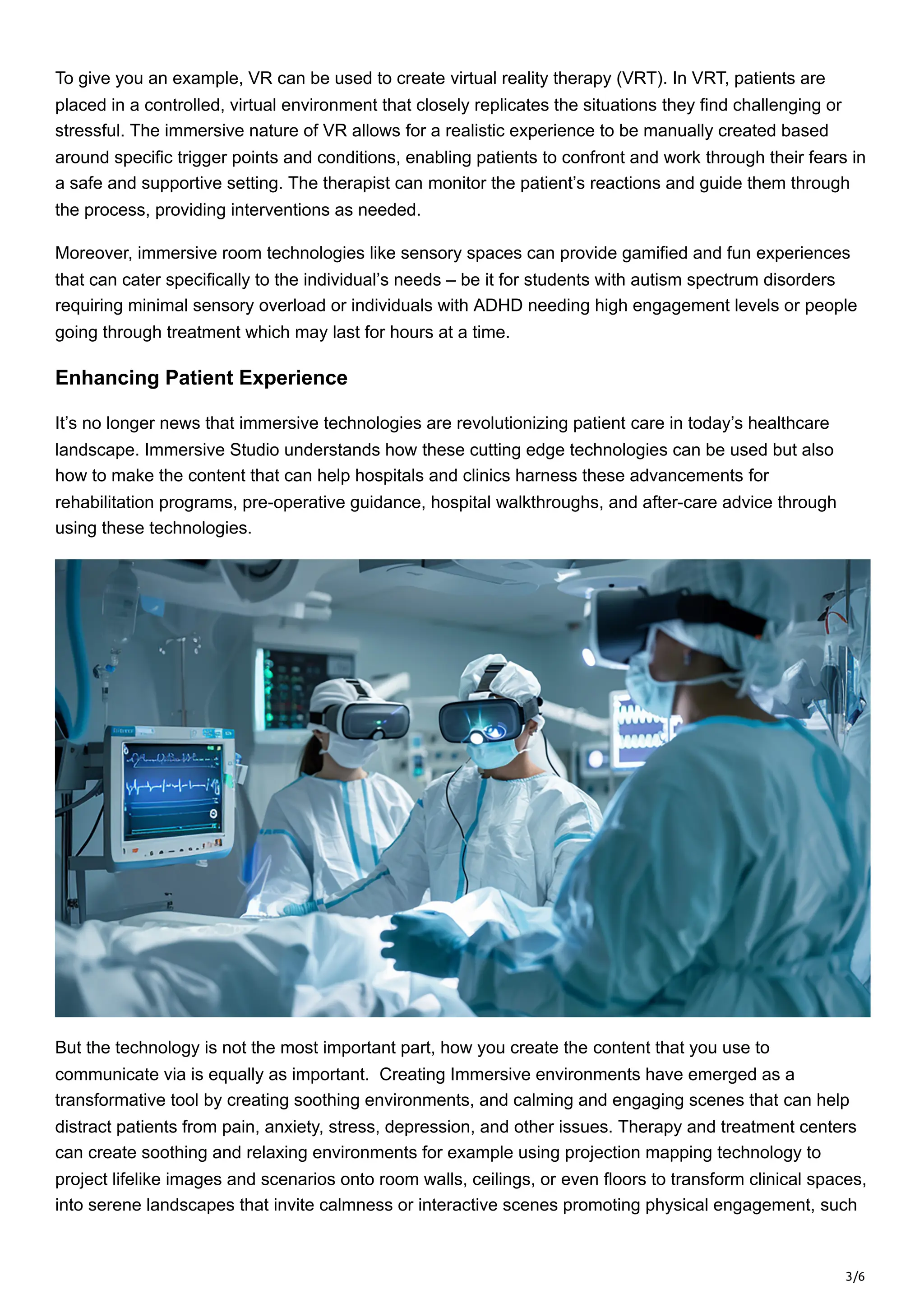 Immersive Healthcare The Future of Patient Experience | PDF