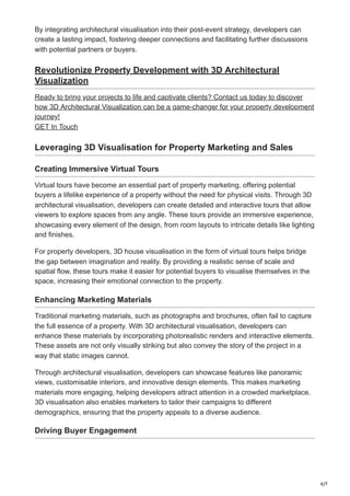 3D Architectural Visualisation for Property Developers | PDF