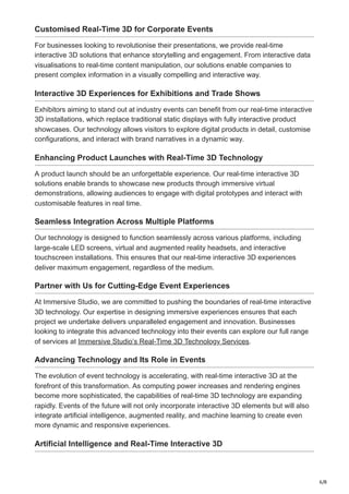 Revolutionising Events with Real-Time Interactive 3D Experiences | PDF