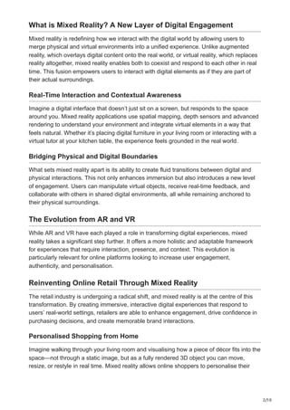 Mixed Reality Evolution in the Digital Experience Landscape | PDF