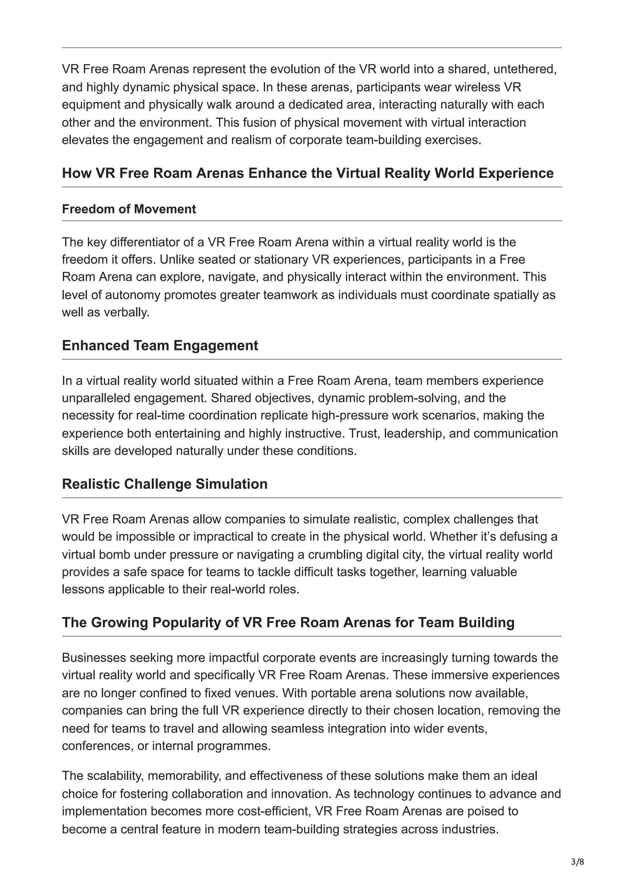 Enhance Team Building with Virtual Reality World Experiences | PDF