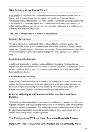 Enhance Team Building with Virtual Reality World Experiences | PDF