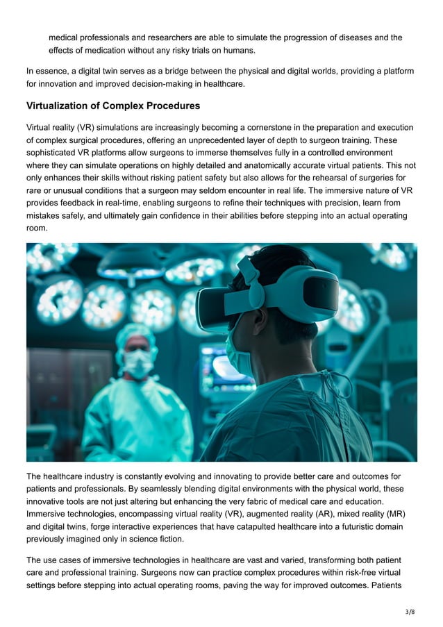 Immersive Technologies in Healthcare and Their Use | PDF | Healthcare ...