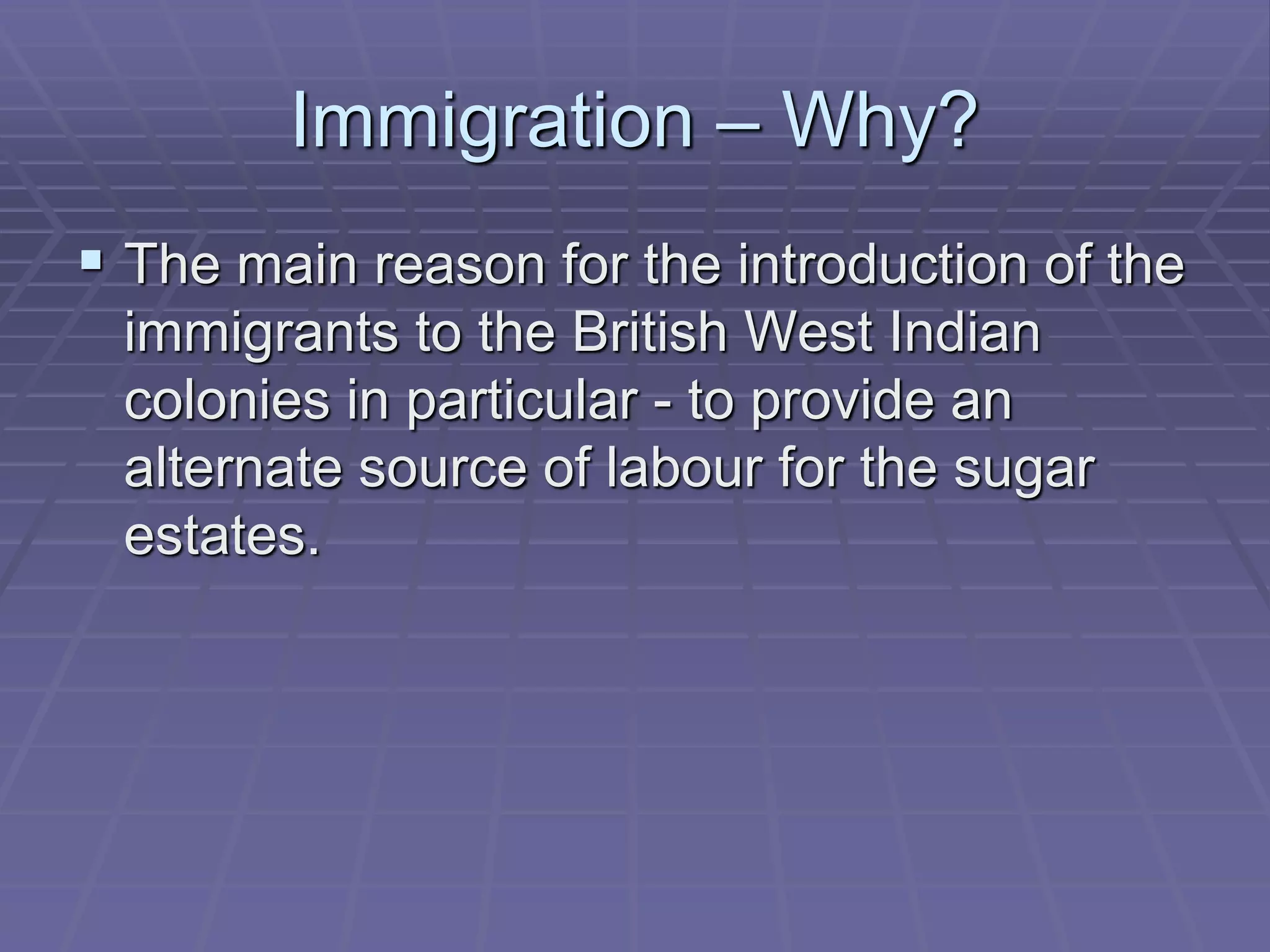CSEC Caribbean History Immigation the profile | PPTX