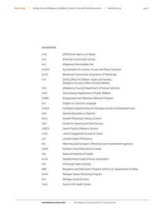 Immigrants and Refugees in Allegheny County: Scan and Needs Assessment ...