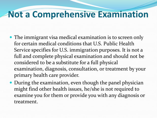 Immigrant visa medical examination details | PPT