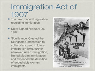 Immigration Act of 1907 | PPT