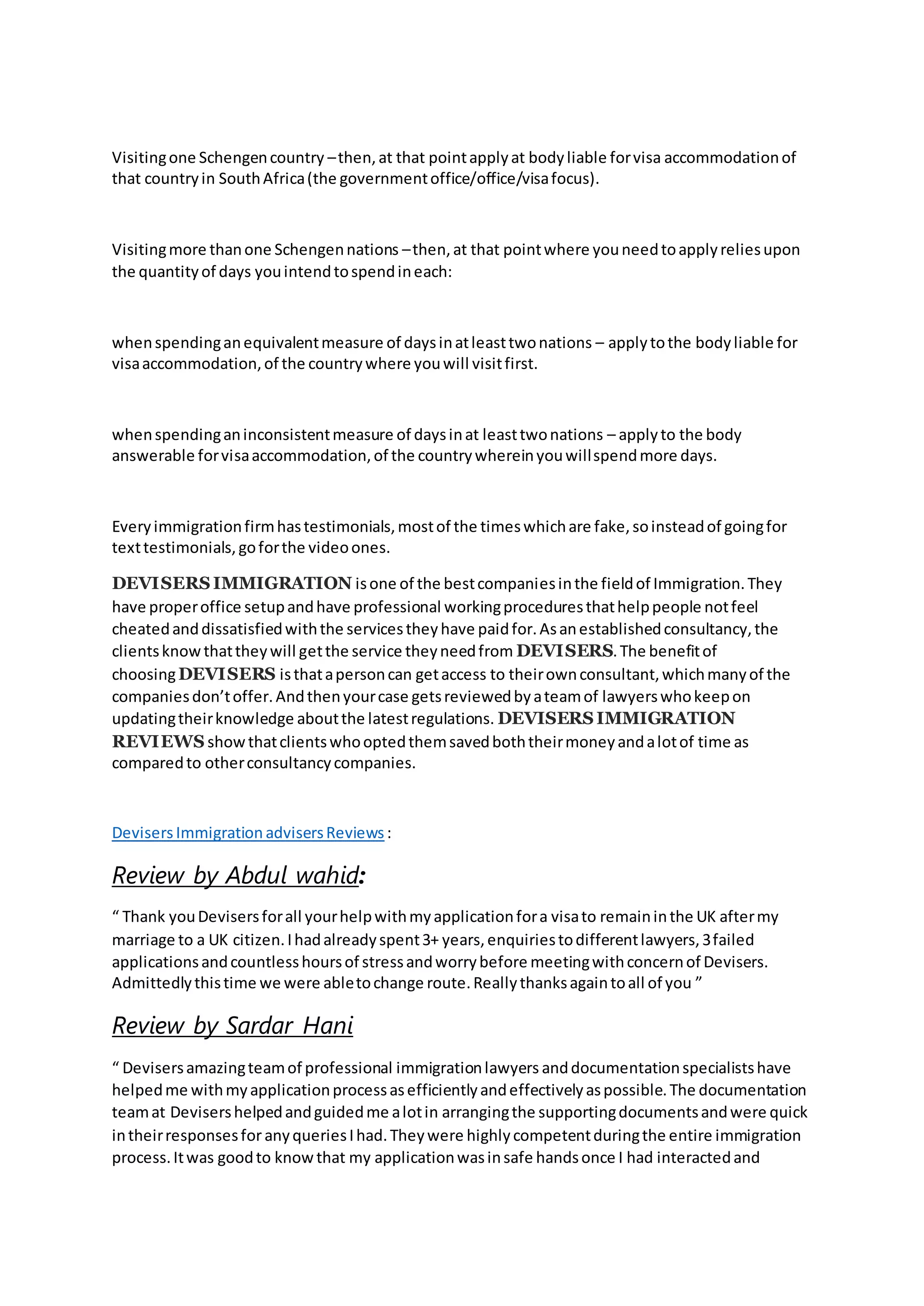 Devisers Consultancy Reviews | PDF