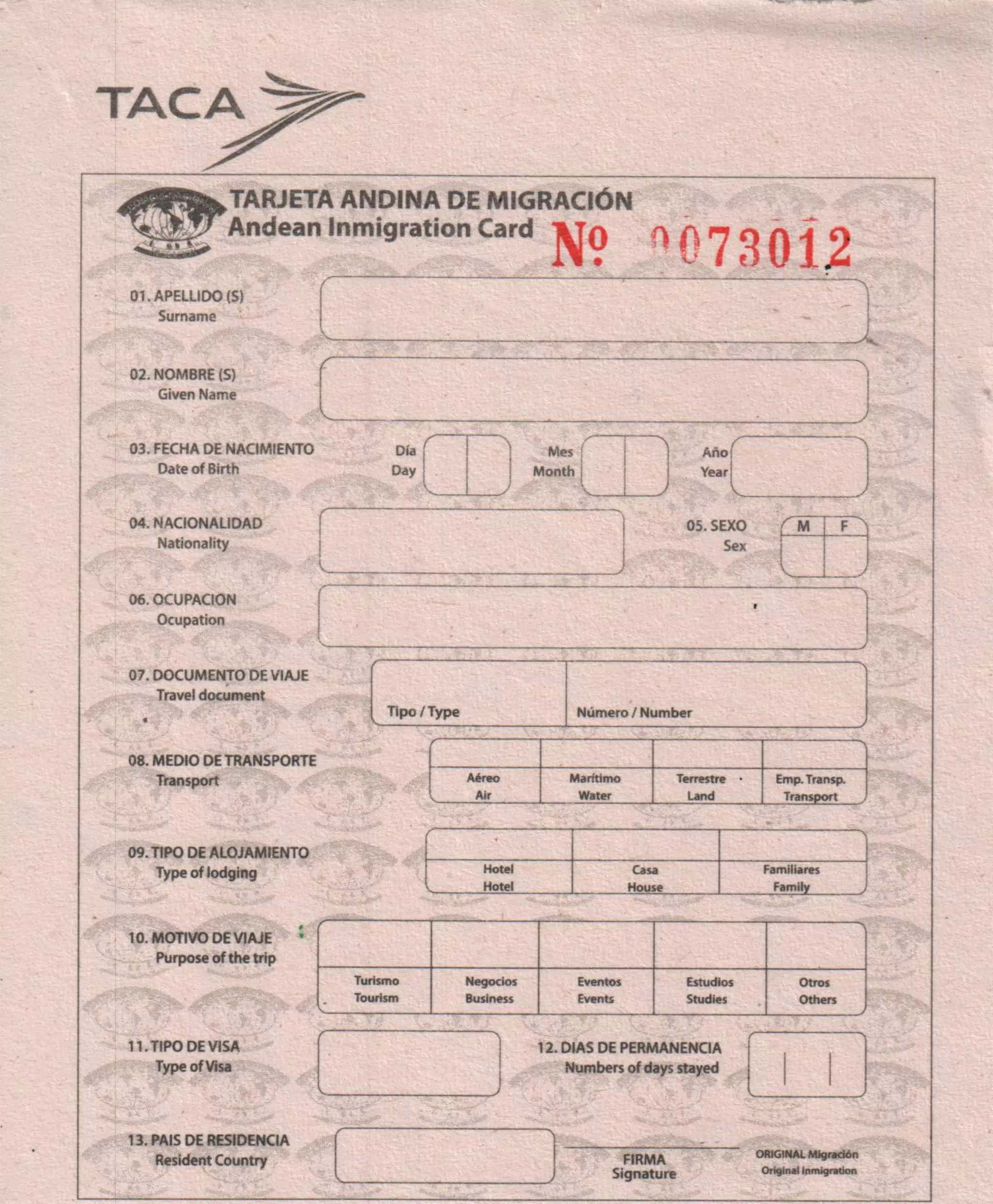 Immigration cards | PDF | Free Download