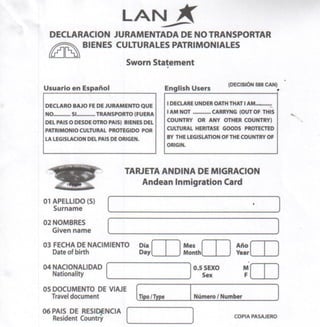 Immigration cards | PDF