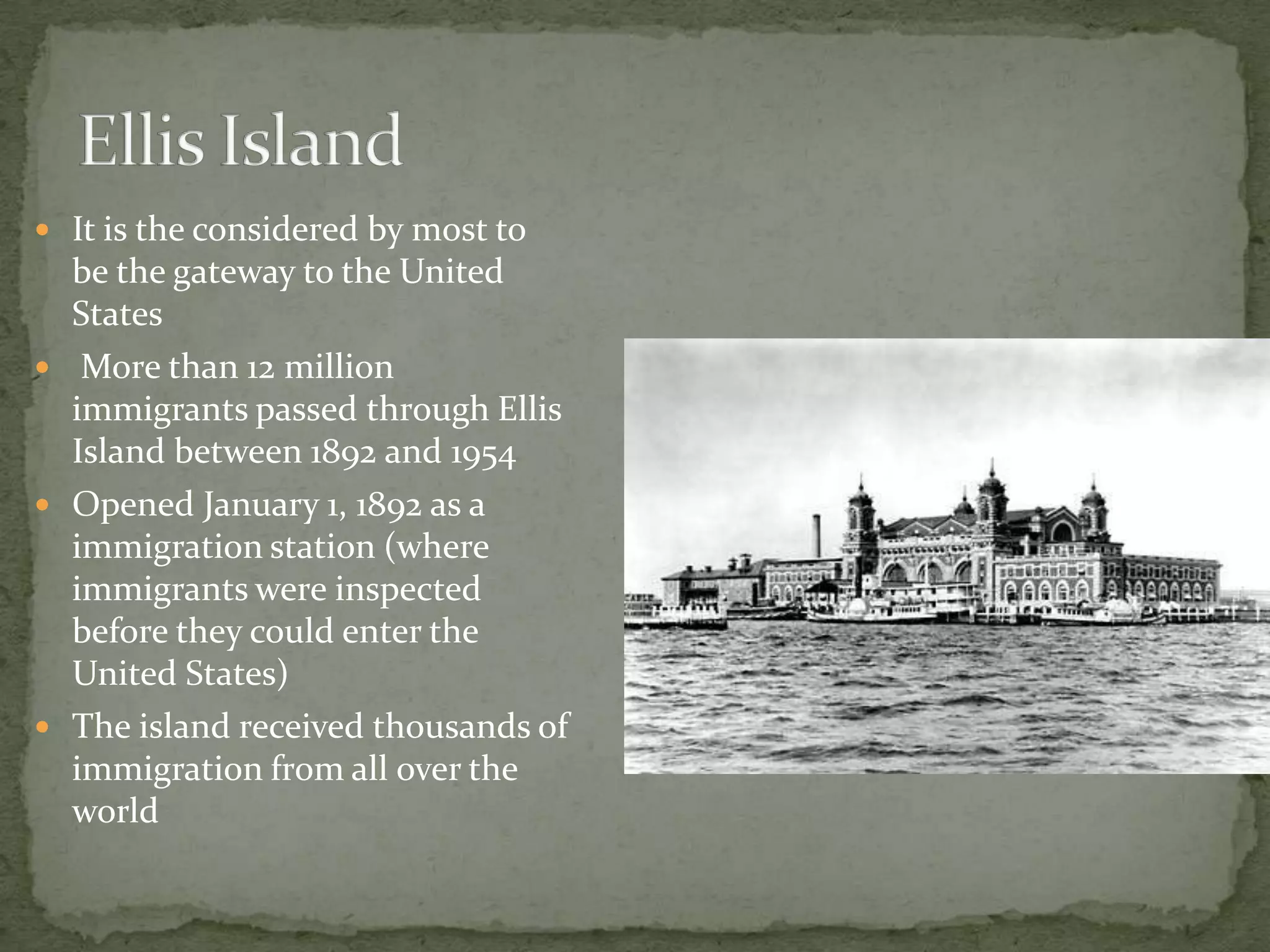 Immigration & ellis island | PPTX