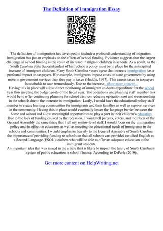 Immigration Essay | PDF