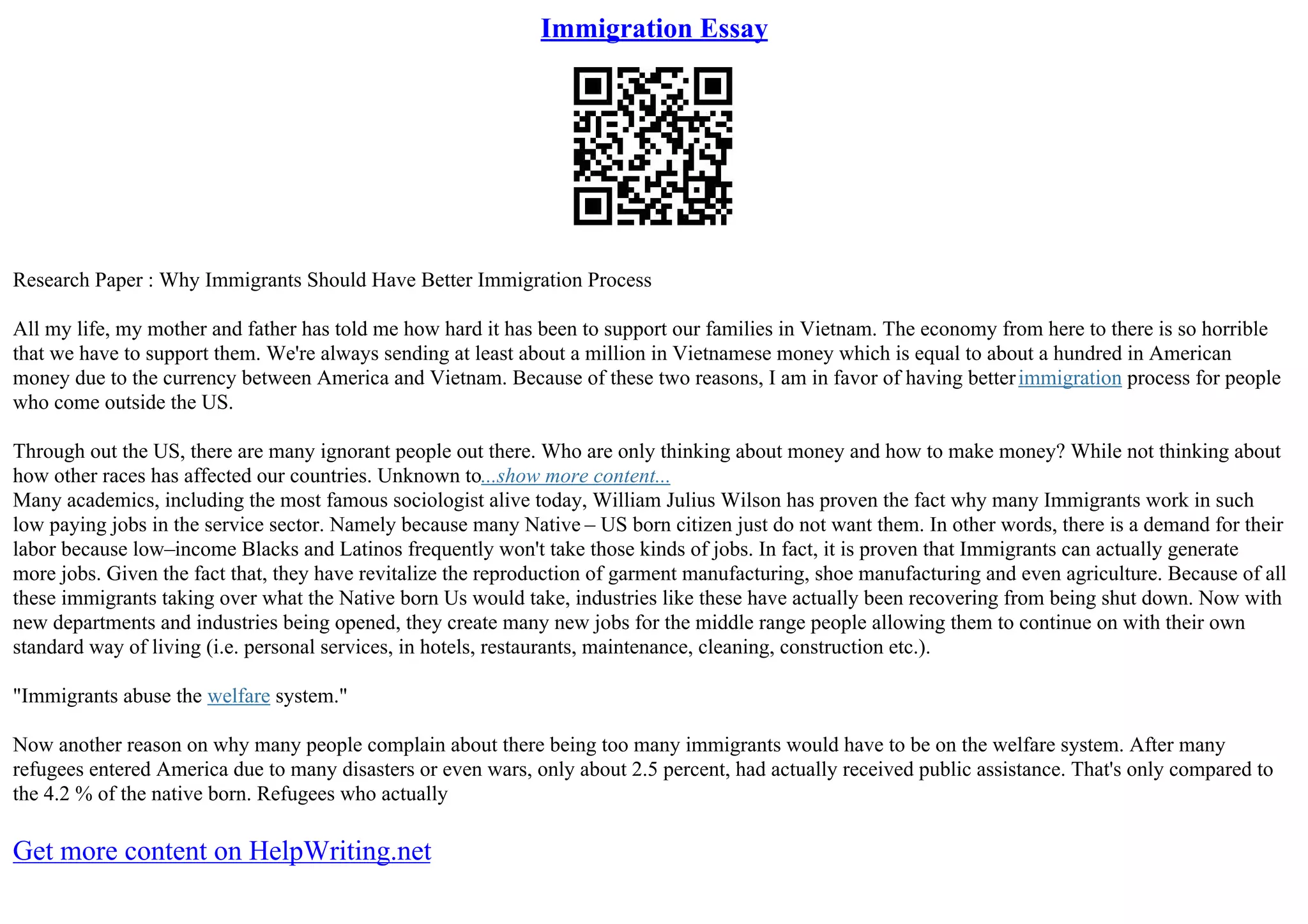 Immigration Essay | PPT