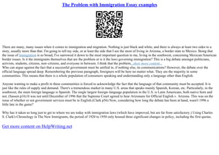 Immigration Essay | PPT